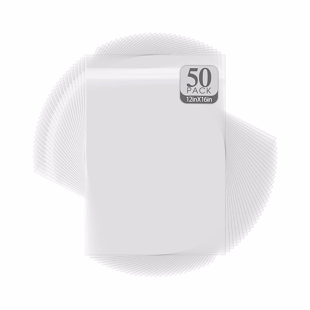 Golden State Art, 50 Pack Clear Bags for 12x16 Mats, Pictures, Acid-Free, 12 2/5" x 16 1/2"