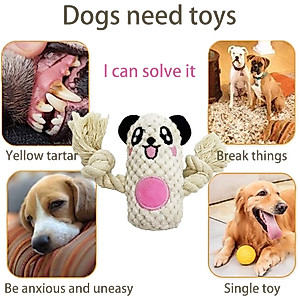 AIMETING Dog Squeak Toys, No Stuffing Dog Plush Toys, Durable Cotton Rope Dog Chew Toys for Puppy and Small, Medium Dogs, 6 Pack of Cute Animal Squeak Dog Toys