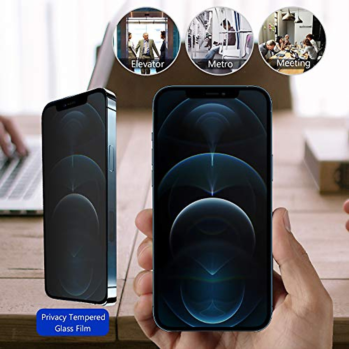 ProCase [2 Pack] iPhone 12 Pro Max Privacy Screen Protector 2020, Anti-Spying Tempered Glass Screen Film Guard for Apple iPhone 12 Pro Max 6.7 Inch 2020