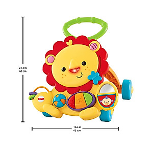 Fisher-Price Baby & Toddler Toy Musical Lion Walker Push Along with Lights Sounds & Developmental Activities for Ages 6+ Months