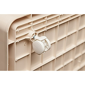 IRIS USA Medium Portable Wire Animal Cage, Easy Assembly Wire Dog Crate Animal House with Removable Casters and Top Access, Almond/Brown