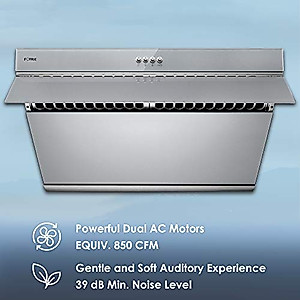 FOTILE JQG7502.G 30" Range Hood Unique Side-Draft Design for Under Cabinet or Wall Mount Modern Kitchen Vent Hood Powerful Motor LED Lights Mechanical Buttons Cooktop Bundle (1. Silver Gray)