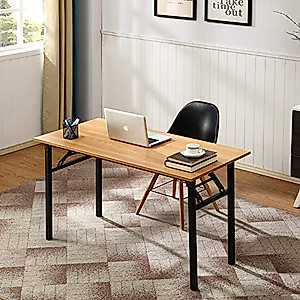 Need Office Computer Desk - 47.2L Sturdy and Heavy Duty Folding Laptop Table,Writing Table/Home Office Desk/Sewing Table,No Assembly Required (Teak Color) AC5BB12060