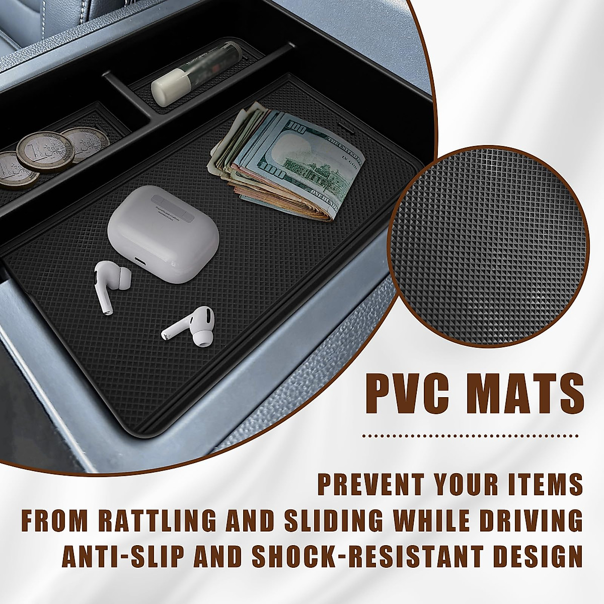 Muslogy Center Console Organizer Compatible with 2023 2024 2025 Honda Pilot Accessories, 2024 2025 Ridgeline/Passport Center Console Storage Box Divider Inserts Interior ABS Material(Black)