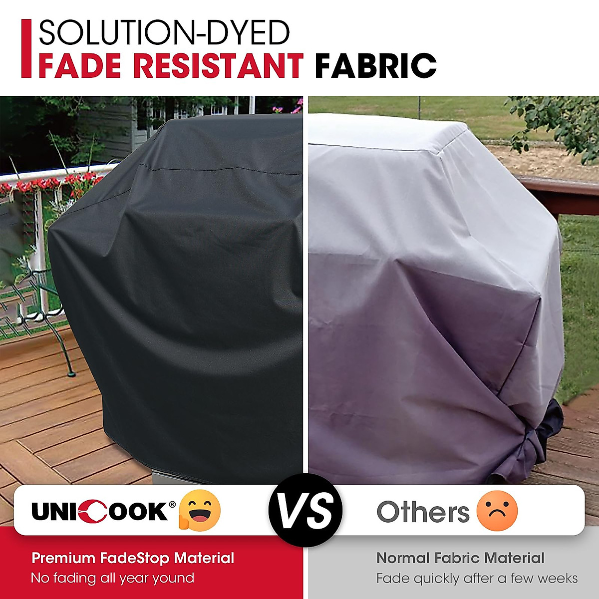 Unicook Grill Cover 55 Inch, Heavy Duty Waterproof Barbecue Gas Grill Cover, Fade and UV Resistant BBQ Cover, Durable Barbecue Cover, Compatible for Weber Char-Broil Nexgrill Grills and More