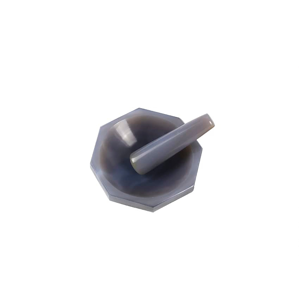 LAB4US Agate Mortar and Pestles Set ID 80mm Natural Agate Grinder for Lab Grinding Polished Brazilian Agate Internal Diameter 80mm, External Diameter 100mm; Depth 24mm; Hardness 7-7.2(80mm)