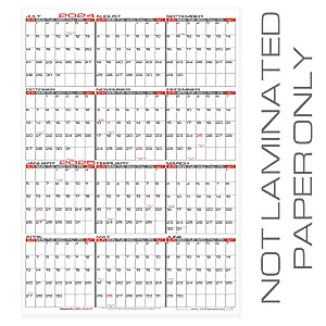 JJH Planners - Paper - 24" x 36" Large Academic 2024-2025 Wall Calendar - Vertical 12 Month Yearly Annual Planner (P-24-25v-24x36)
