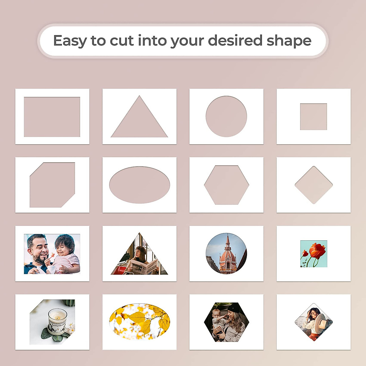 Frametory, 12x12 White Uncut Picture Mat Boards, Backing Boards for Frames, Photos, Crafts - Pack of 12