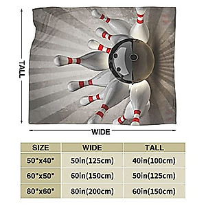 herbeier Bowling Ball Sport Vintage Multiuses Fleece Blanket Throw Blanket Lightweight Super Soft Cozy Warm Bed Blankets for Living Room/Bedroom Office All Season 50 inches X40 inches , Black