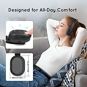 Bluetooth Headset, Wireless Headsets with AI-Powered Environmental Noise Cancelling Microphone(ENC), Fast Charging Base, 45Hrs Bluetooth Headphones with Mute & USB Dongle for PC/Trucker/Work/Phone