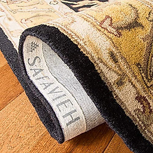 SAFAVIEH Classic Collection 6' x 9' Black / Gold CL252A Handmade Traditional Oriental Premium Wool Area Rug
