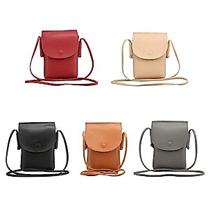 WaitingU Shoulder Crossbody Bag Soft PU Leather Cellphone Purse Moblie Phone Carrying Cases Shoulder Bag Pouch Daily Use