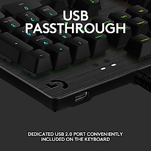Logitech G513 Carbon LIGHTSYNC RGB Mechanical Gaming Keyboard with GX Brown Switches, Memory Foam, USB Pass-Through Port, Aircraft-Grade 5052 Aluminum Top Case - Tactile (Renewed)