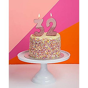 Talking Tables Rose Gold Glitter Number 2 Candle Premium Quality Cake Topper Decoration Pretty, Sparkly for Kids, Adults, 21st Birthday Party, Anniversary, Milestone