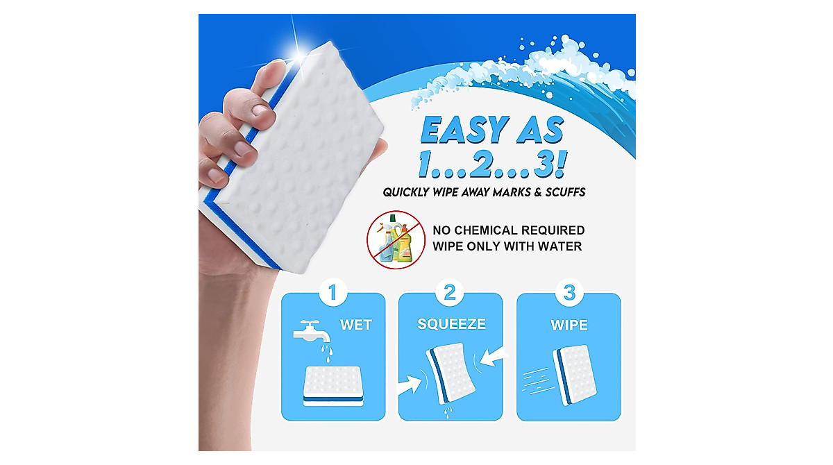 M. Neat Premium Magic Sponge Eraser 20 Pack for Multi-Surface Cleaning