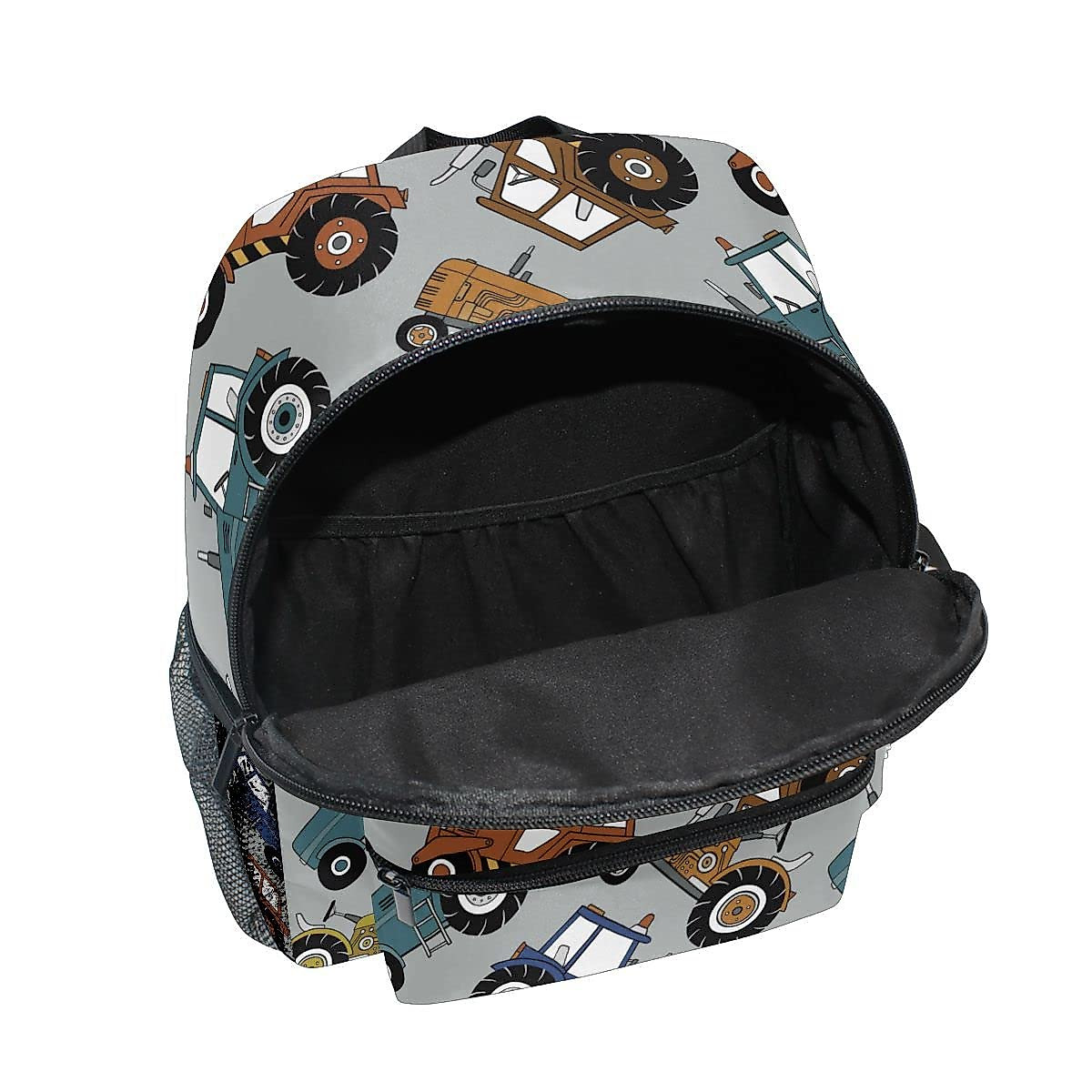 Glaphy Custom Kid's Name Backpack Tractors Car Green Toddler Backpack for Daycare Travel Personalized Name Preschool Bookbag for Boys Girls