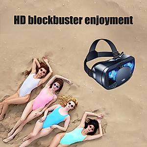 easyCool VR Headset Virtual Reality Glasses for Android Phone New Goggles for Movies Compatible 5-7inch Soft & Comfortable Adjustable Distance[with Remote], Black