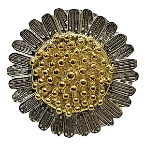 Stainless Steel Sunflower Ear Plugs - Quality Screw-On Gauges - 6 Sizes - Pair - New! (0 Gauge (8mm))