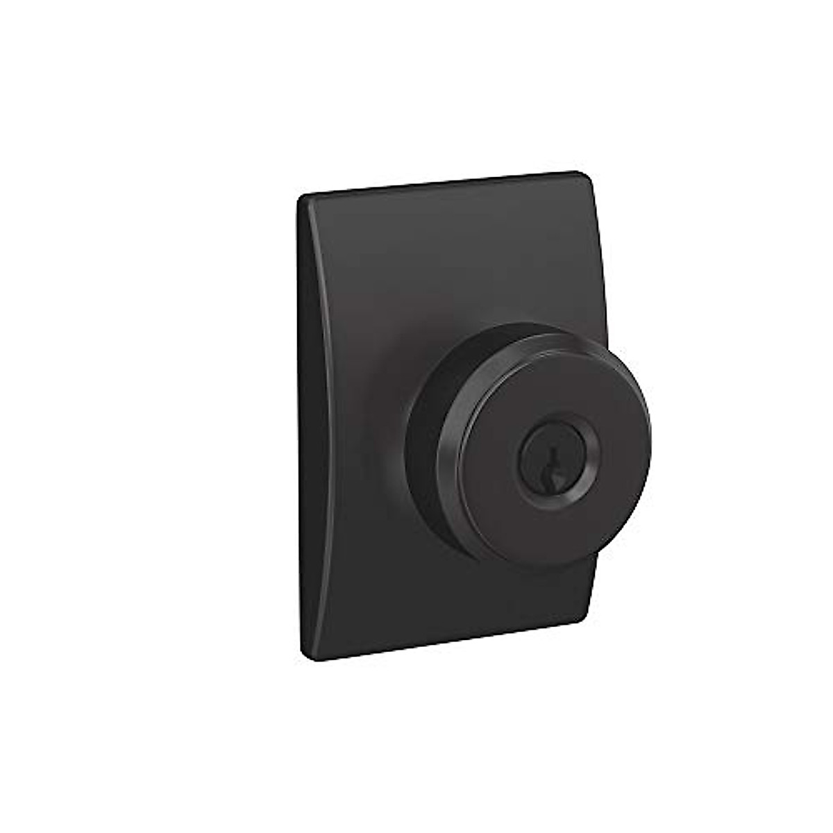 SCHLAGE F51A BWE 622 CEN Bowery Knob with Century Trim Keyed Entry Lock, Matte Black