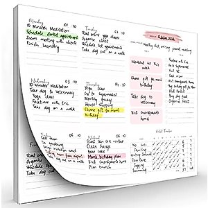 FABOXY 52 Sheets Weekly Planner Pad Undated Essentials for Productivity 10" x 8" - Tear off 100 GSM Paper - To Do list with PP Protection for student office and home - Built-in Habit & Goals Tracker