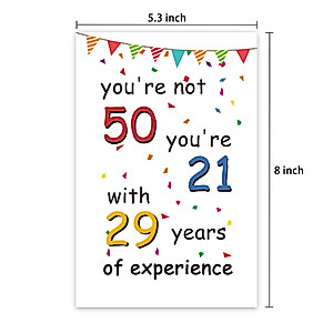 Funny 50th Birthday Card, Humorous 50 Years Old Bday Card, Unique 50th B-day Card for Mom Dad Sister Aunt...