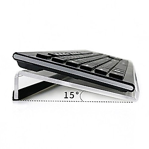 Lonkiktik Keyboard Stand for Office Desk, 5mm Thickness Premium Acrylic Keyboard Riser Ticker Than Others, Ergonomic Tilted Computer Keyboard Holder for Home Table