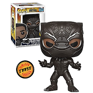 POP Marvel: Black Panther - Masked Black Panther Edition Chase Funko Pop! Vinyl Figure (Bundled with Compatible Pop Box Protector Case), Multicolored, 3.75 inches