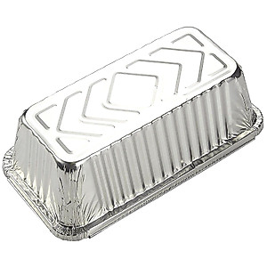 Juvale 50 Pack Aluminum Foil 2 lb Disposable Loaf Pans with Lids for Baking Bread, Heating, Storing Food (22oz, 8.5 x 4.5 in)
