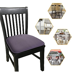 Big Hippo Chair Pads, Memory Foam, Seat Cushion Non Slip Rubber Back Thicken Chair Padding with Elastic Bands for Home Office Outdoor Seats (Gray-1pc)