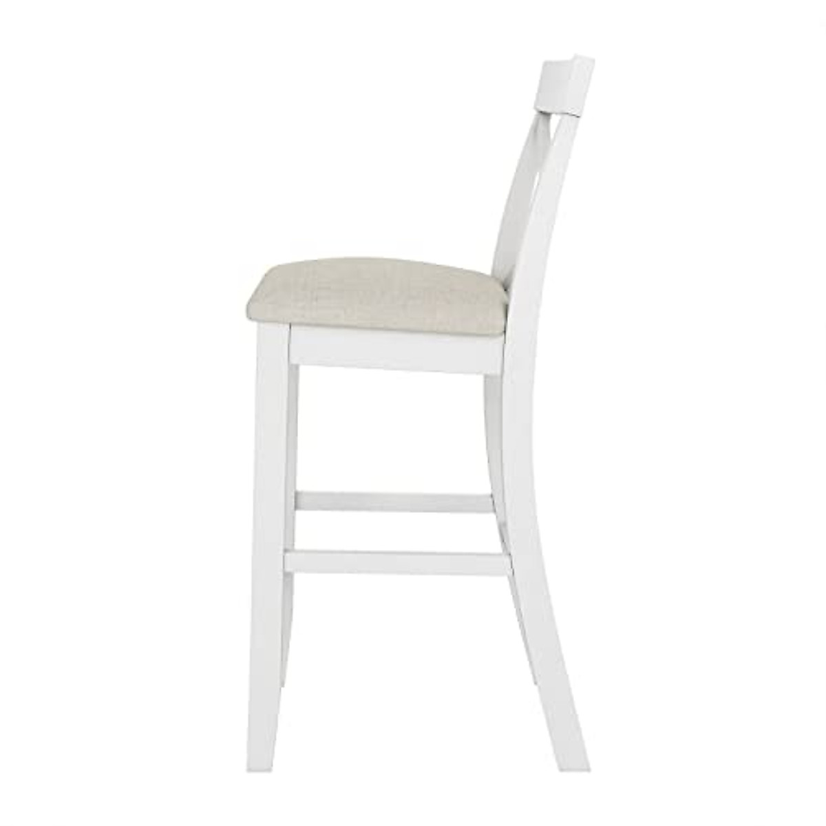 FRITHJILL Bar Height Dining Table Chairs Set, Farmhouse Style Space Saver Rectangular Sofa Pub Table with 2 Upholstered Seat Chairs