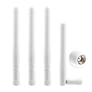Bingfu External WiFi Antenna RP-SMA 2.4GHz 5GHz 5.8GHz 3dBi Dual Band Wireless Antennas Replacement (4-Pack) for WiFi Router Security IP Camera Access Point USB WiFi Adapter Antennae