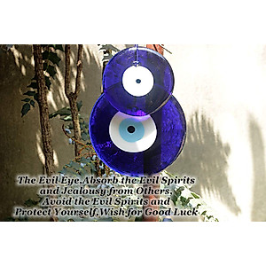 ForeverWill Minimalist Evil Eye Protection Spinner Ring - Stainless Steel Turkish Evileye Amulet Symblic Band Ring Necklace with Chain - Men Women's Evil Eye Talisman Jewelry, Size 7, Silver