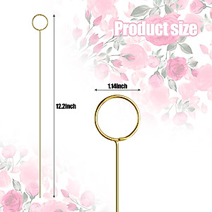 GAADSKCER 10 Pcs Metal Floral Place Card Holder, 12.2 Inches Flower Card Holder Gift Card Bouquet Kit for Bouquet Holder Wedding Party Birthday Party (Round)