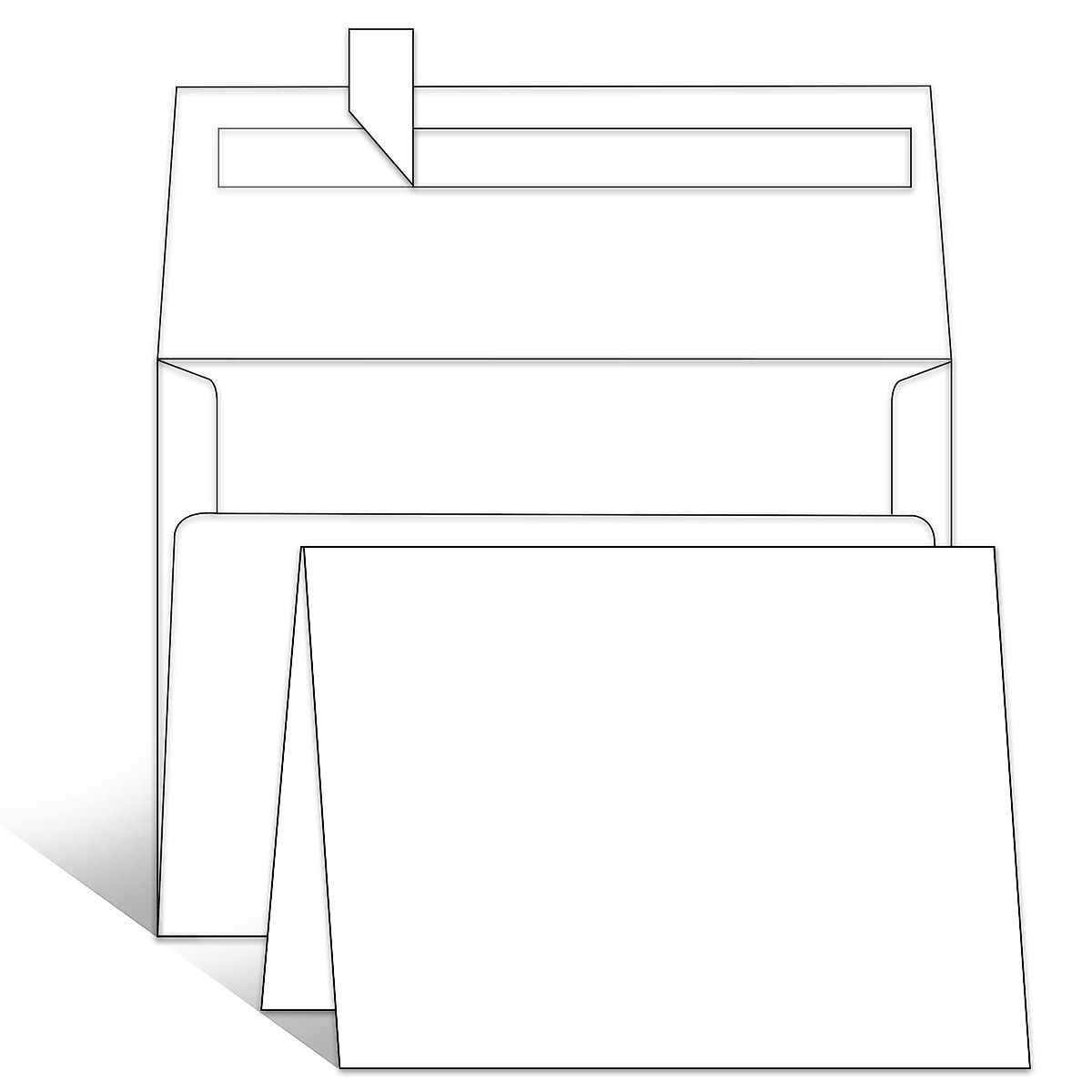Goefun Blank White Cards with Envelopes 4 x 6 Folded Cardstock and A6 Envelopes Self Seal 100 Pack for Invitations, Wedding, DIY Greeting Cards, Thank You Cards & All Occasion