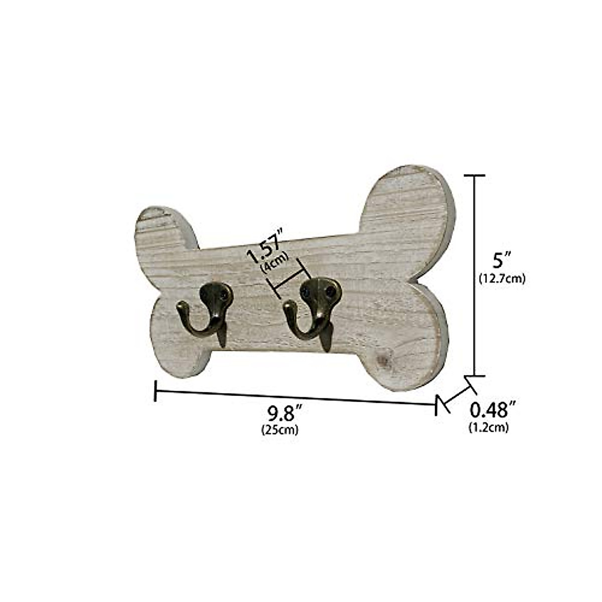 dwellington Vintage Style Dog Bone Hook Wall Mounted Coat Rack Rustic Wall Hanging Leash Holder