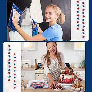 Kajaia 4 Pcs Labor Day Kitchen Towels 17.72 x 23.62 Inch Patriotic Stars and Stripes Dish Towels 4th of July Hand Towels American Flag Dish Towel Red White Blue Tea Towel for Bathroom Room Decorations
