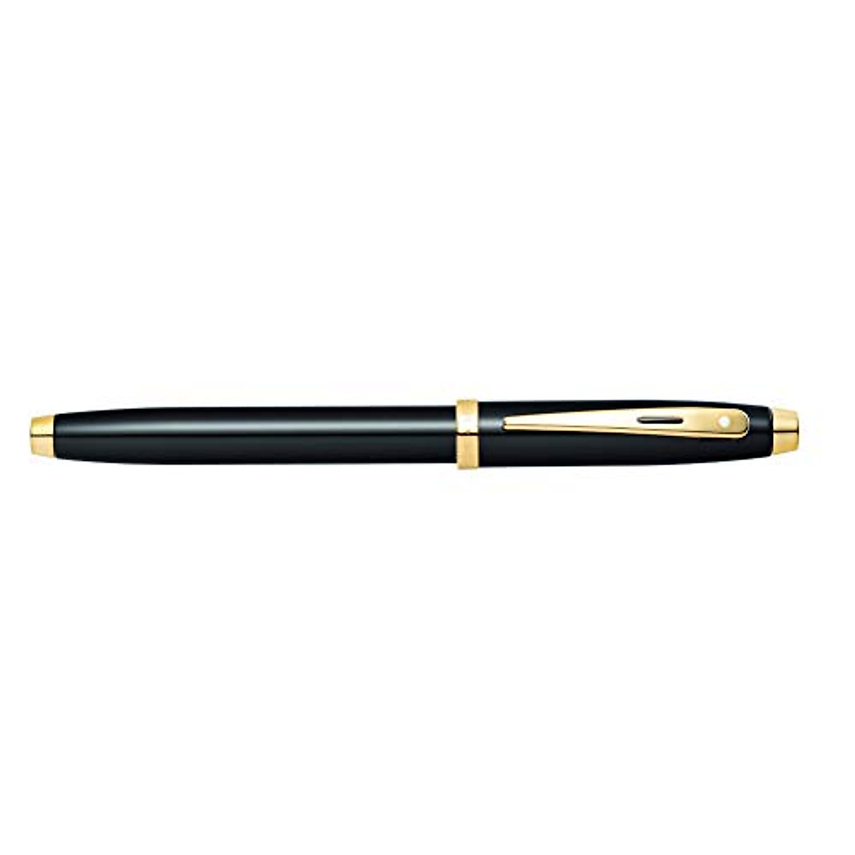 Sheaffer 100 - Refillable fountain pen, fine nib, glossy black lacquer finish, gold tone trim
