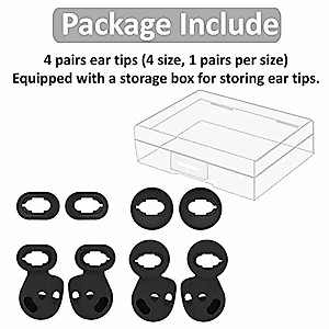 4 Pairs Galaxy Buds Live Ear Tips Ear Hooks Kit Set, Small/Large 2 Size Silicone Anti-Slip Fit in Case Rubber Ear Buds Wings Eartips Compatible with Samsung Galaxy Buds Live - Mystic Black