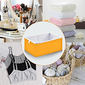 Joisal Marigold Printed Storage Baskets, Collapsible Storage Cubes with Handles for Home Organization, Storage Bins for Clothes