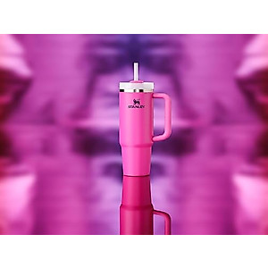 Stanley Quencher H2.0 Tumbler with Handle and Straw 30 oz | Flowstate 3-Position Lid | Cup Holder Compatible for Travel | Insulated Stainless Steel Cup | BPA-Free | Fuchsia