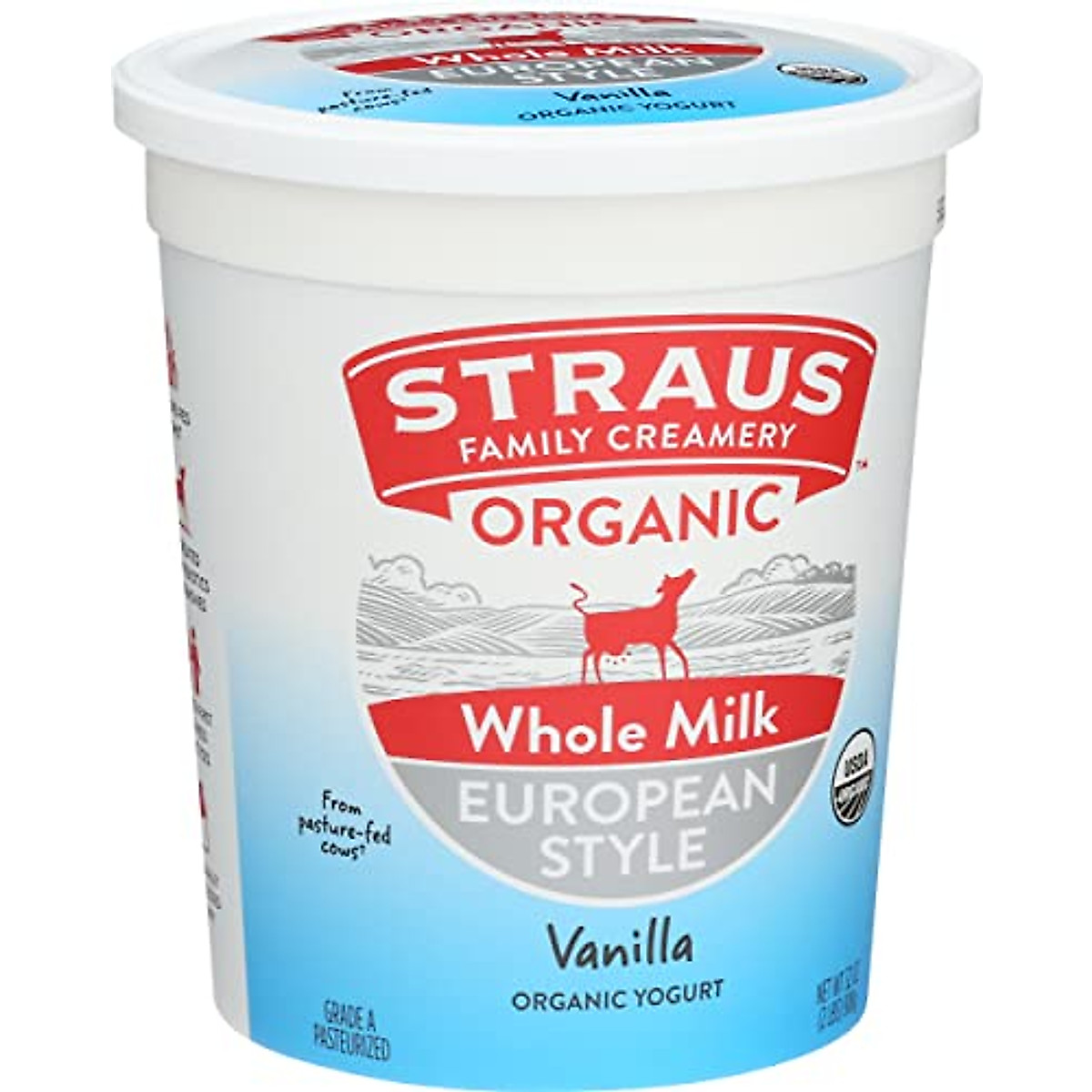 Straus Family Creamery, Organic Vanilla Whole Milk Yogurt, 32 oz