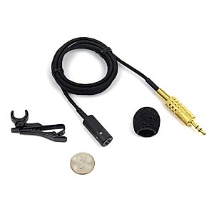 Audio-Technica AT831-SP Uni-Directional (Cardioid) Lapel Microphone with 3.5mm (1/8") miniplug Rotating Clip and windscreen, 48" Cable - Item #10474