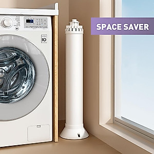 crystine Laundry Racks for Drying Clothes Octopus Cylinder Portable Clothes Rack with Four Wheels and 16 Drying Rods Space Saving Drying Rack, Suitable for Balcony, Bedroom, Indoor and Outdoor (Grey)