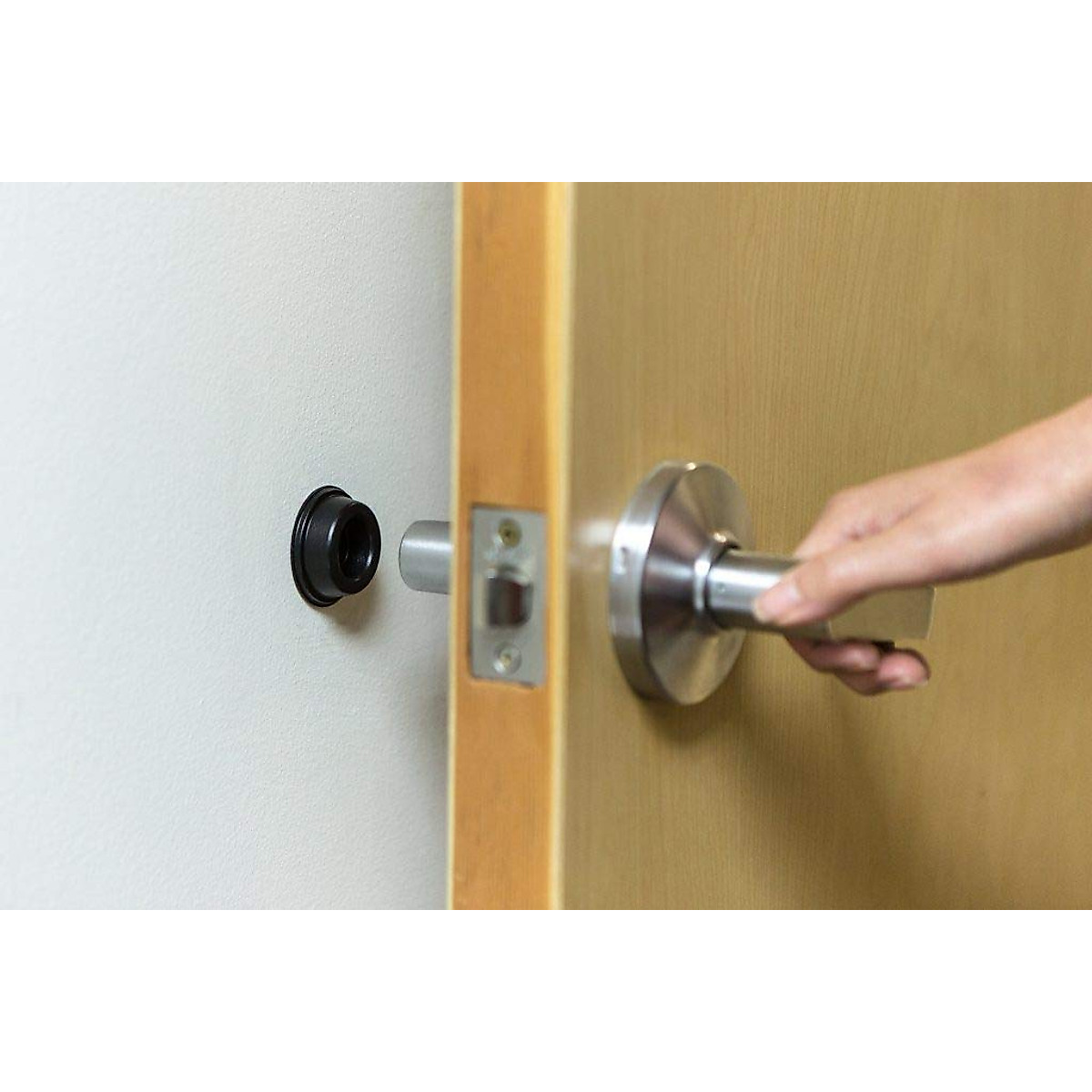 Combo of 4 PC Clear Door Stopper Bumpers + 4 PC Black Door Stopper Bumpers Prevent Damage to Walls from Door Knob Handles, Guard and Sheild