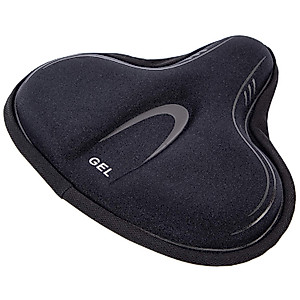 YBEKI NAMUCUO Wide Exercise Bike Seat Cover - Comfortable Bicycle Saddle Cushion is Filled with Gel and high Density Foam to Make it More Elastic and Soft for Most Indoor Wide Bike Saddles