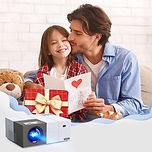 YOWHICK Native Full HD Projector, Outdoor Portable Video Projector Support 4K, Home Theater Movie Projector