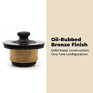 Oil-Rubbed Bronze Tub Drain Stopper Kit - Bathtub Drain, Bushing, Face Plate, and Conversion Kit with Three Screws Bathtub Drain Kit - All Brass Construction with Conversion Parts