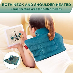 Comfytemp Weighted Heating Pad for Neck and Shoulders, 2.2lb Large Electric Heated Neck Shoulder Wrap for Pain Relief - 9 Heat Settings, 11 Auto-Off, Gifts for Women Men Mom Dad - 19"x22"