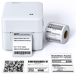 iDPRT Label Maker - 3 inch Thermal Printer for Small Business, Print Variety of Label Types via USB or LAN Network Connectivity, Barcode Printer for Warehouse, Office, Market, Support Multi Systems