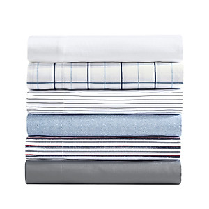 Nautica - Full Sheet Set, Deep Pocket Fitted Sheet and Pillowcase Set, Casual Home Decor (Clarkson Blue, Full)